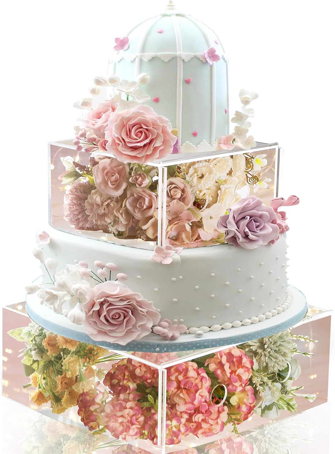 Amazon.com: HeiMma 2 Set Clear Acrylic Cake Stands for Dessert Table 12 ...