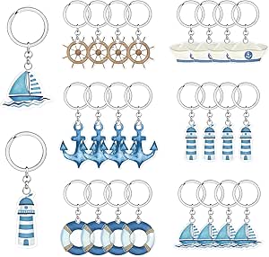 Amazon.com: 24Pcs Nautical Keychains Sailor Themed Birthday Party ...