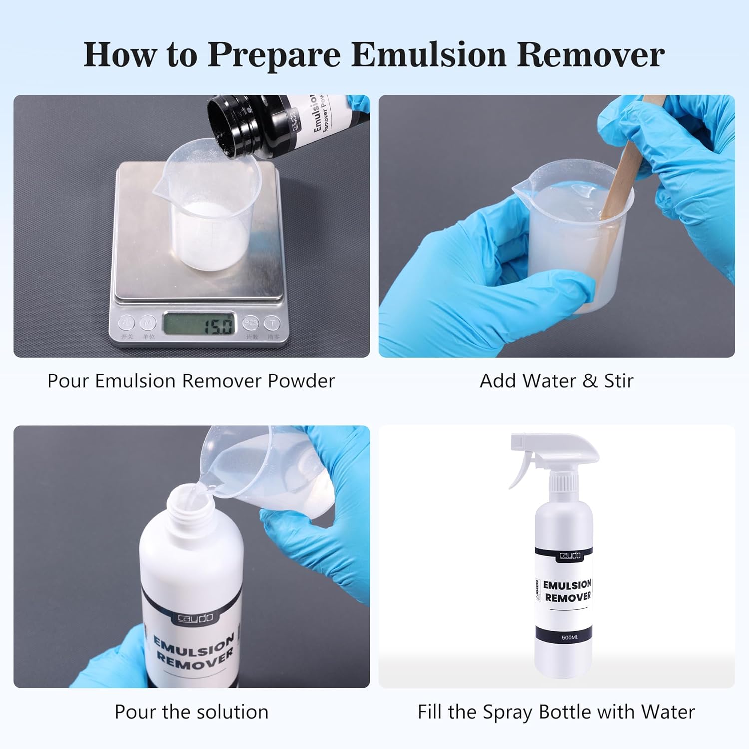 Caydo El kit de emulsión de serigrafía incluye removedor de emulsión de ...