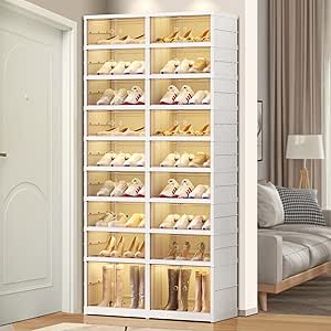 Amazon.com: EHAMILY 9 Tier Foldable Shoe Rack Organizer for Closet 18 ...