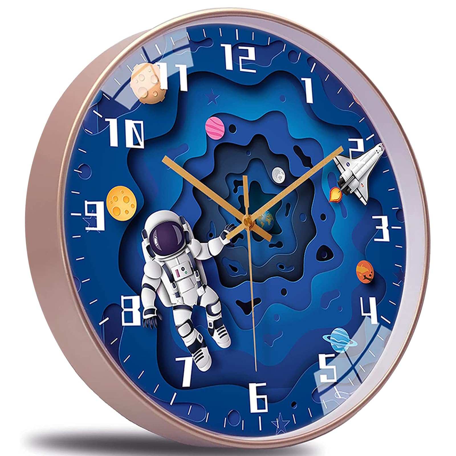 Amazon.com: YHan 12 Inch Silent Movement Kids Wall Clock Battery ...