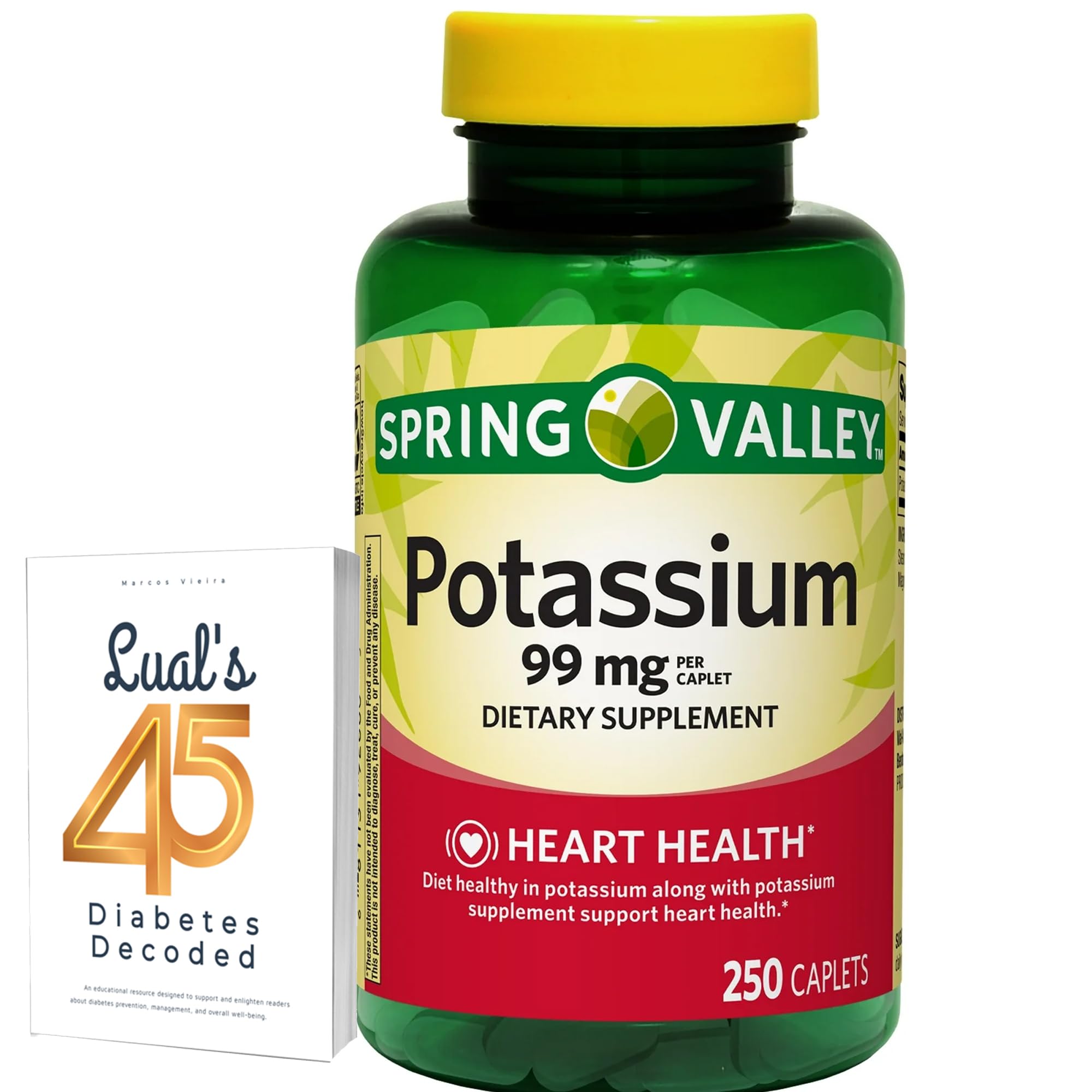 Amazon.com: Spring Valley Potassium 99 mg Caplets | Potassium Gluconate ...