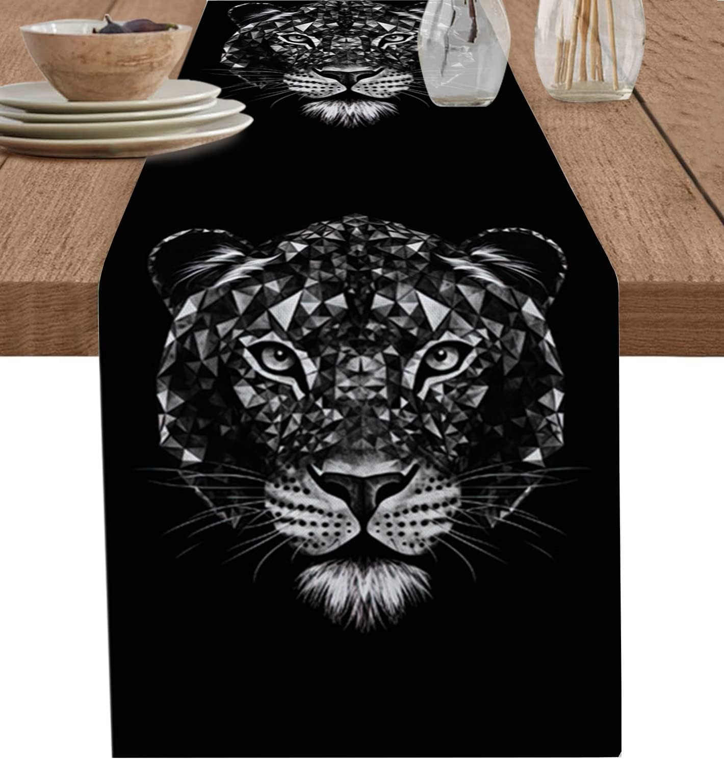 Amazon.com: Table Runners 70 inches Long, Animal Tiger Ear Eyes Lines ...