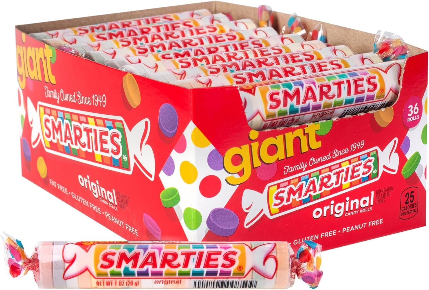 Giant Jumbo Smarties-36ct-Individually Wrapped Smarties with Counter ...