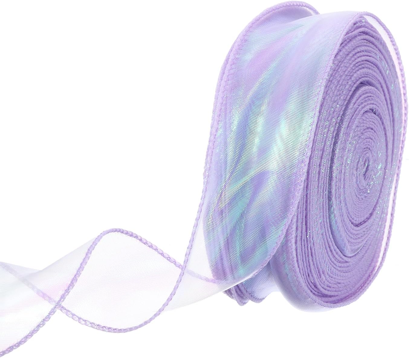 Amazon.com: MECCANIXITY 1 1/2" Wide Sparkly Sheer Wired Organza Ribbon ...