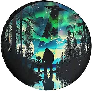 Amazon.com: Moon Funny Bigfoot Alien Tire Covers Wheel Cover Protectors ...