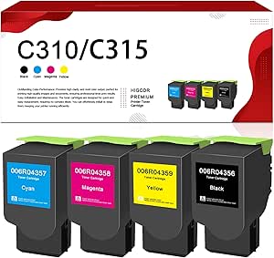 Amazon.com: C310 / C315 High Yield Toner Cartridge Set 4 Pack - Replacement for Xerox 006R04356 ...
