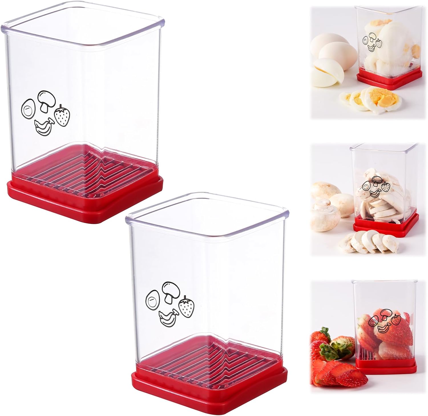 Cup Slicer Fruit Cutter with Push Plate 2PCS Cup Slicer for Fruit ...