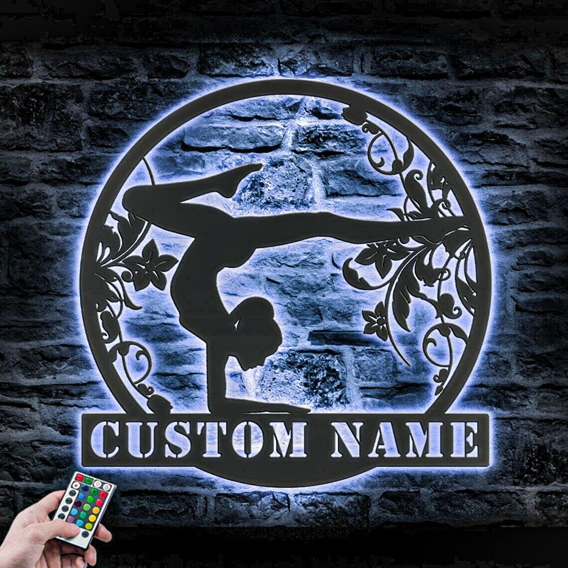 Amazon.com: PHAPILOI - Custom Female Gymnastics Metal Wall Art LED ...