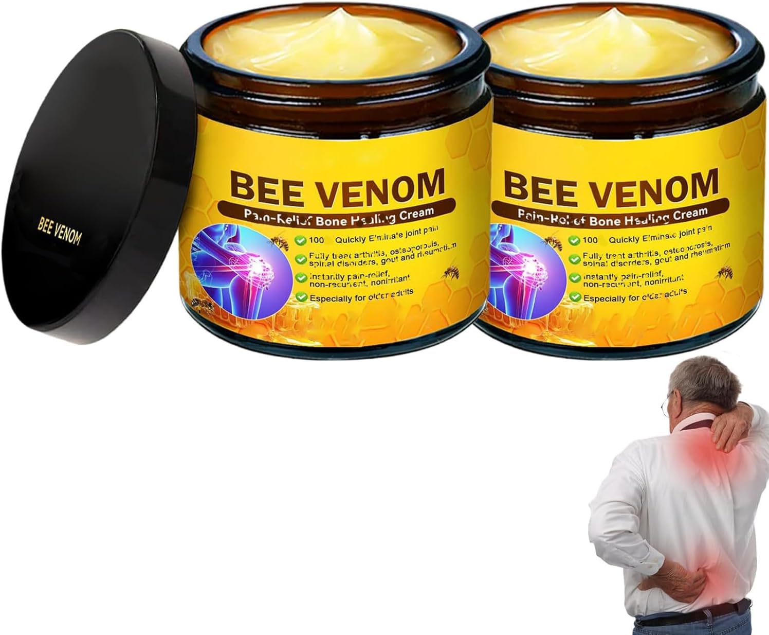 Amazon.com: 2 Bottles Bee Venom Joint Cream, Naturally Soothing Balm ...