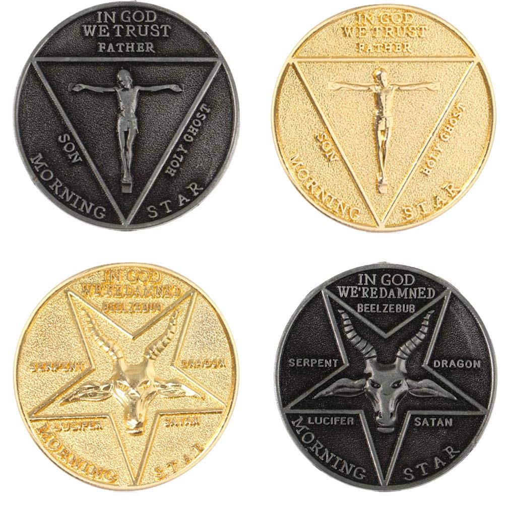 LIGONG 2Pcs Satan Coins Lucifer Pentecostal Coin Cosplay Accessories ...