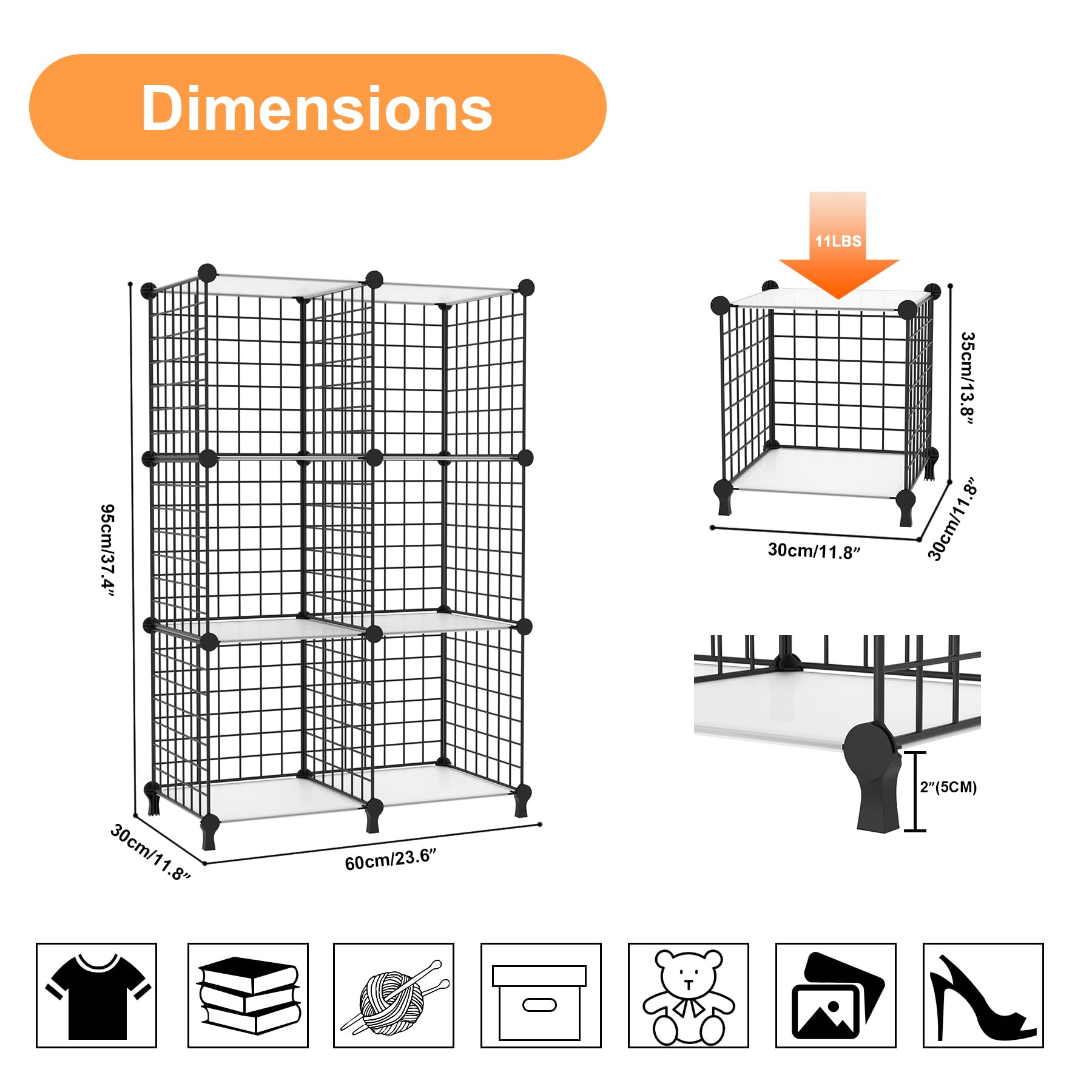Snapklik.com : AWTATOS 6 Cube Storage Wire Closet Organizers DIY ...