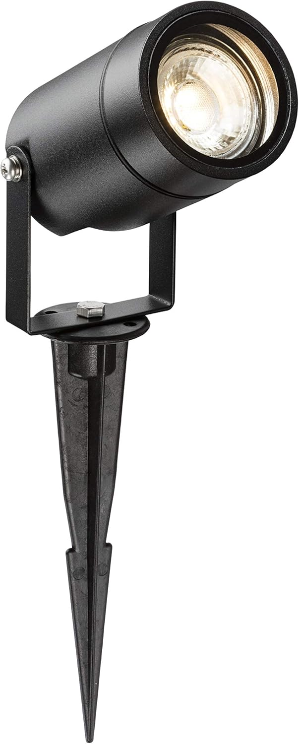 Knightsbridge Garden Spike Light, Die Cast Aluminium, Black,GU10 65mm ...