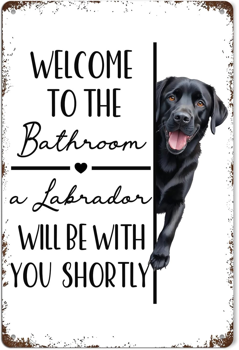 Amazon.com: OVAcational Black Labrador Retriever Dog Bathroom Metal ...
