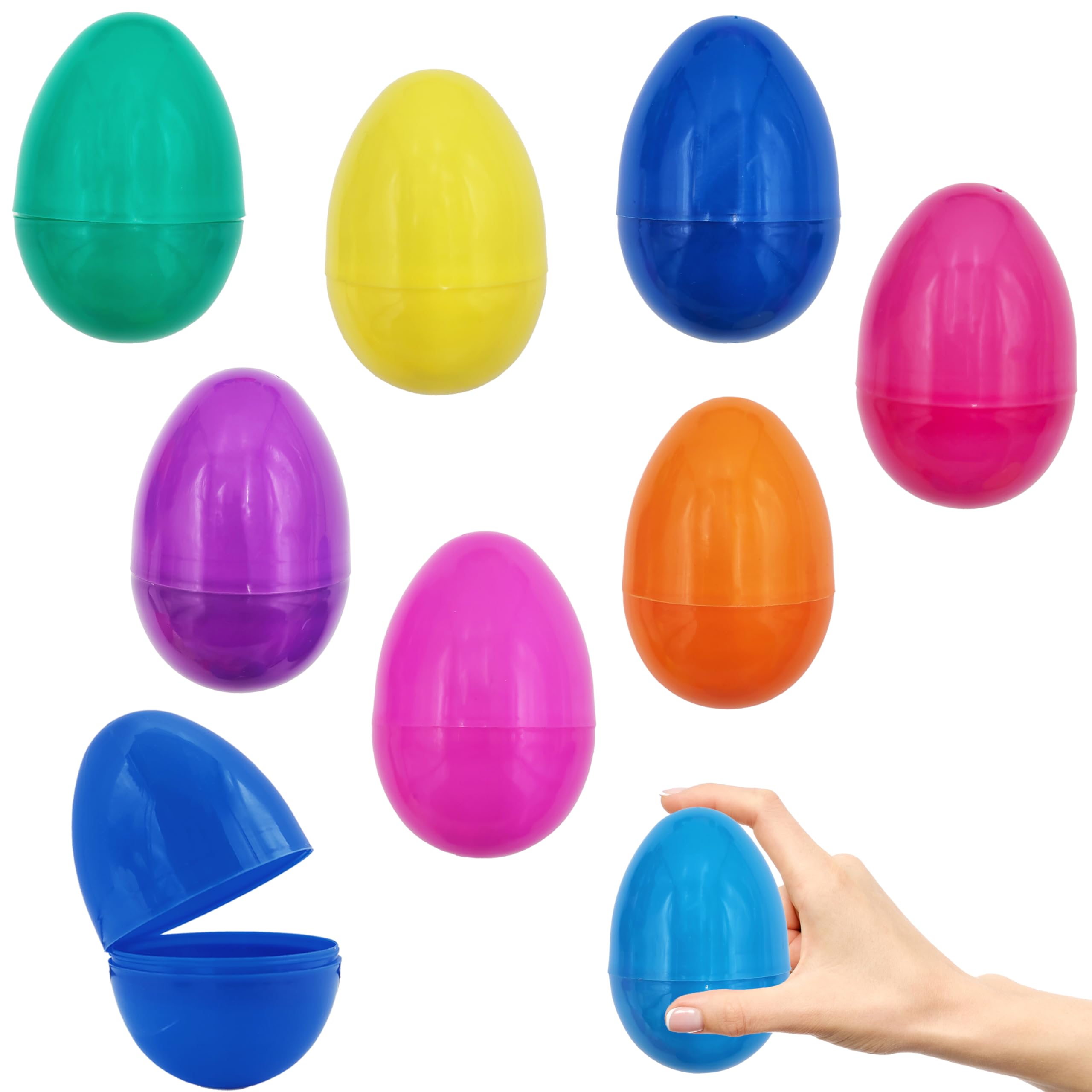 Amazon.com: Chochkees Fillable Easter Eggs with Hinge Bulk Colorful ...