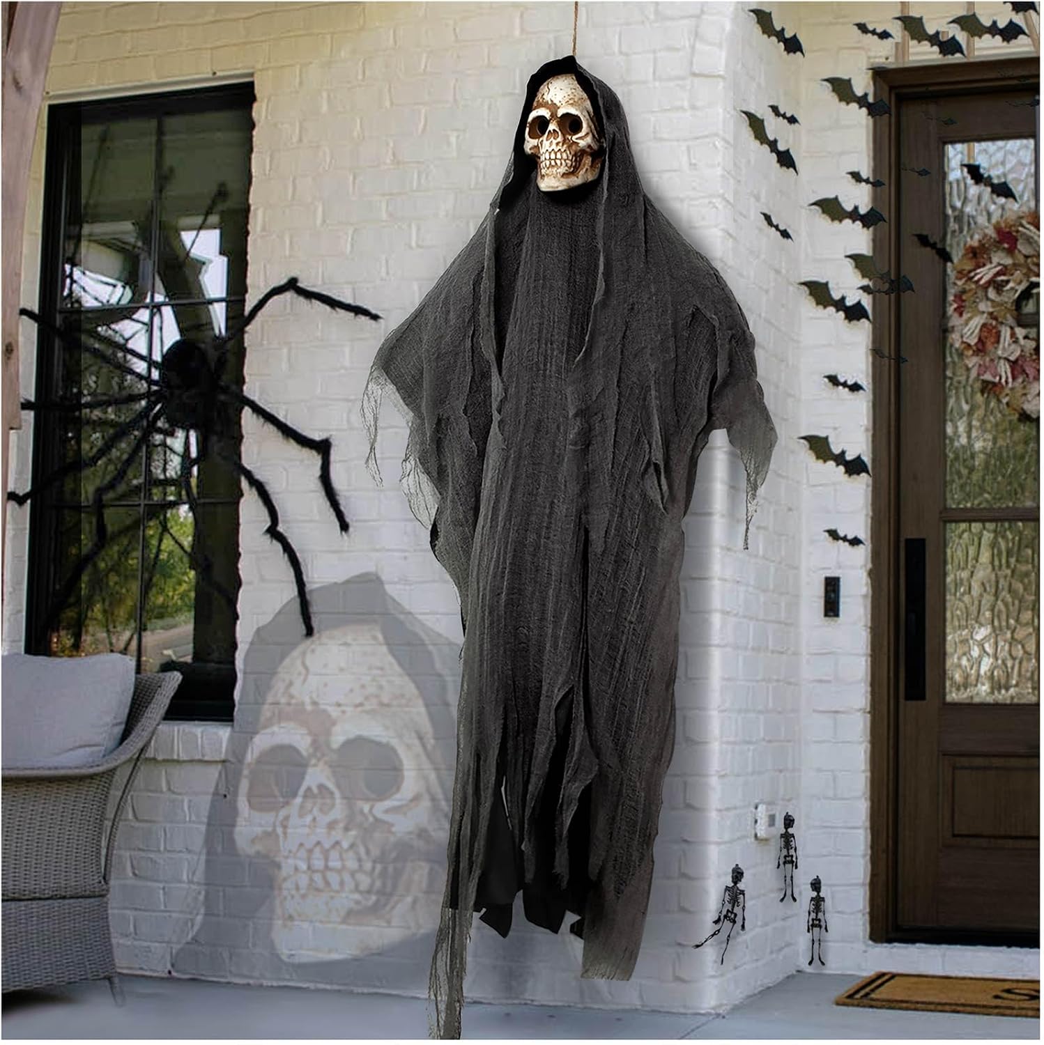Amazon.com: Gorrzai Halloween Hanging Reaper Outdoor 48 Inch, Skeleton ...