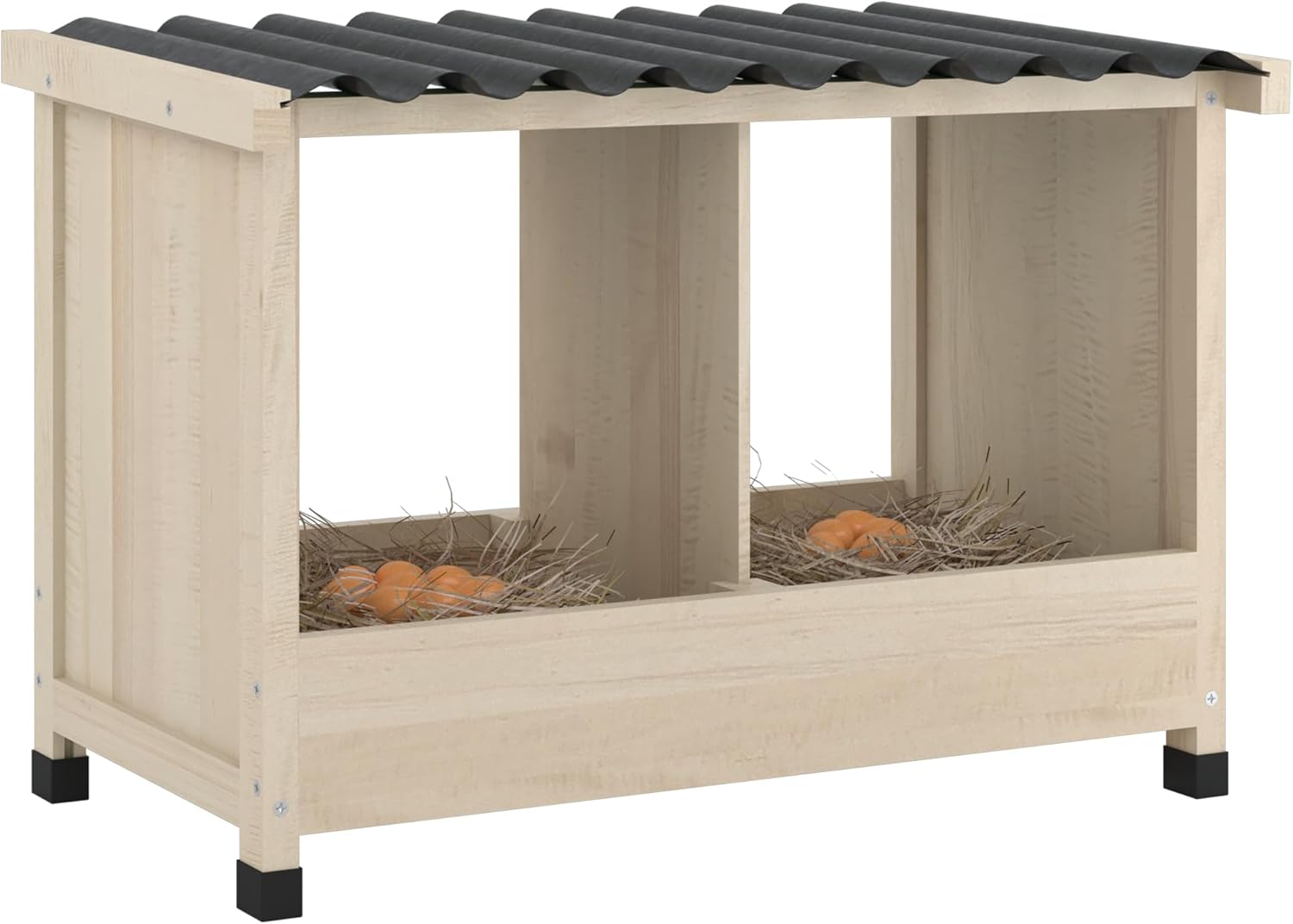 Amazon.com: TRYKERPET Chicken Nesting Box, 2 Holes Wooden Nesting Box ...
