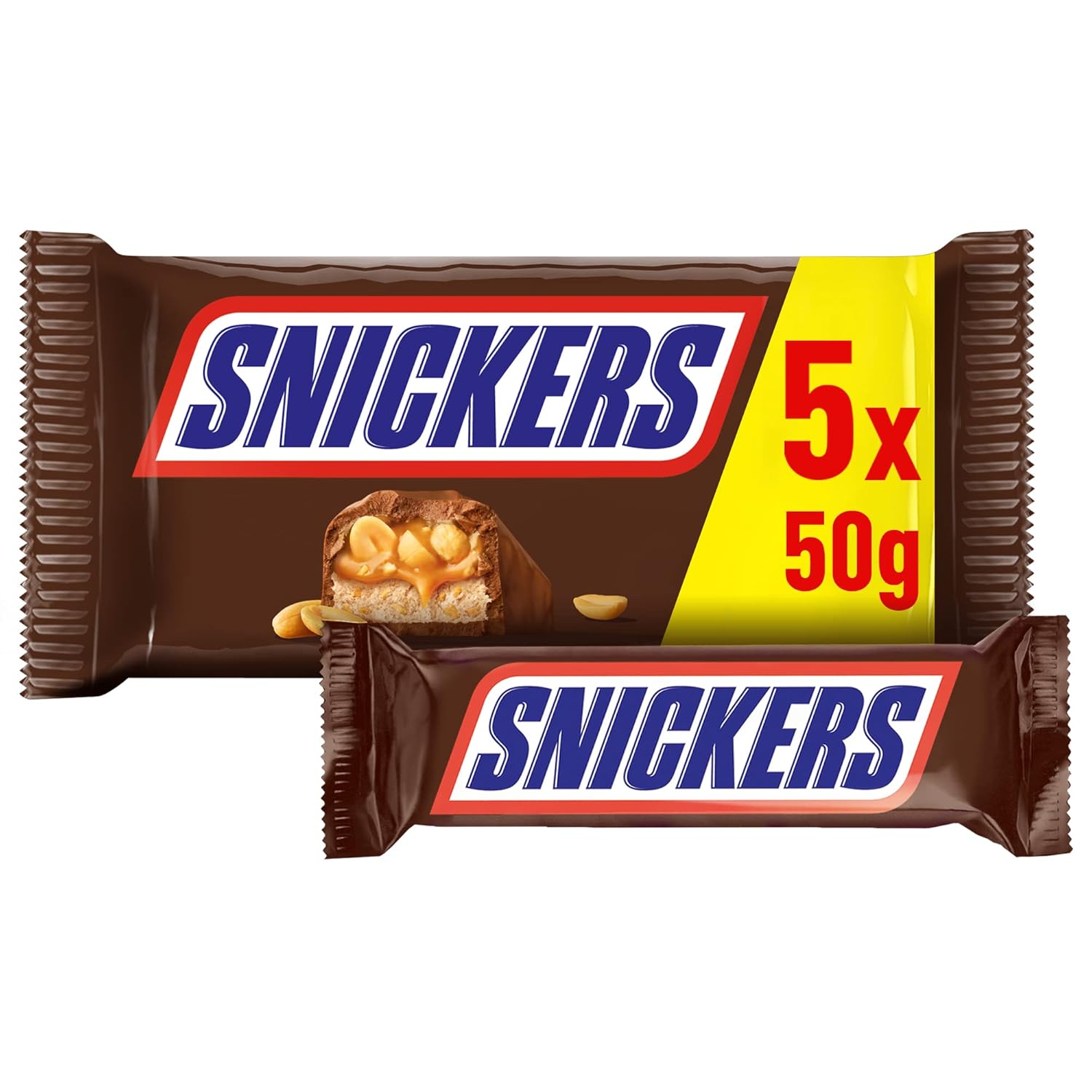 Snickers Schokoriegel, Erdnüsse, Karamell, Eine Packung á 5 Riegel ...
