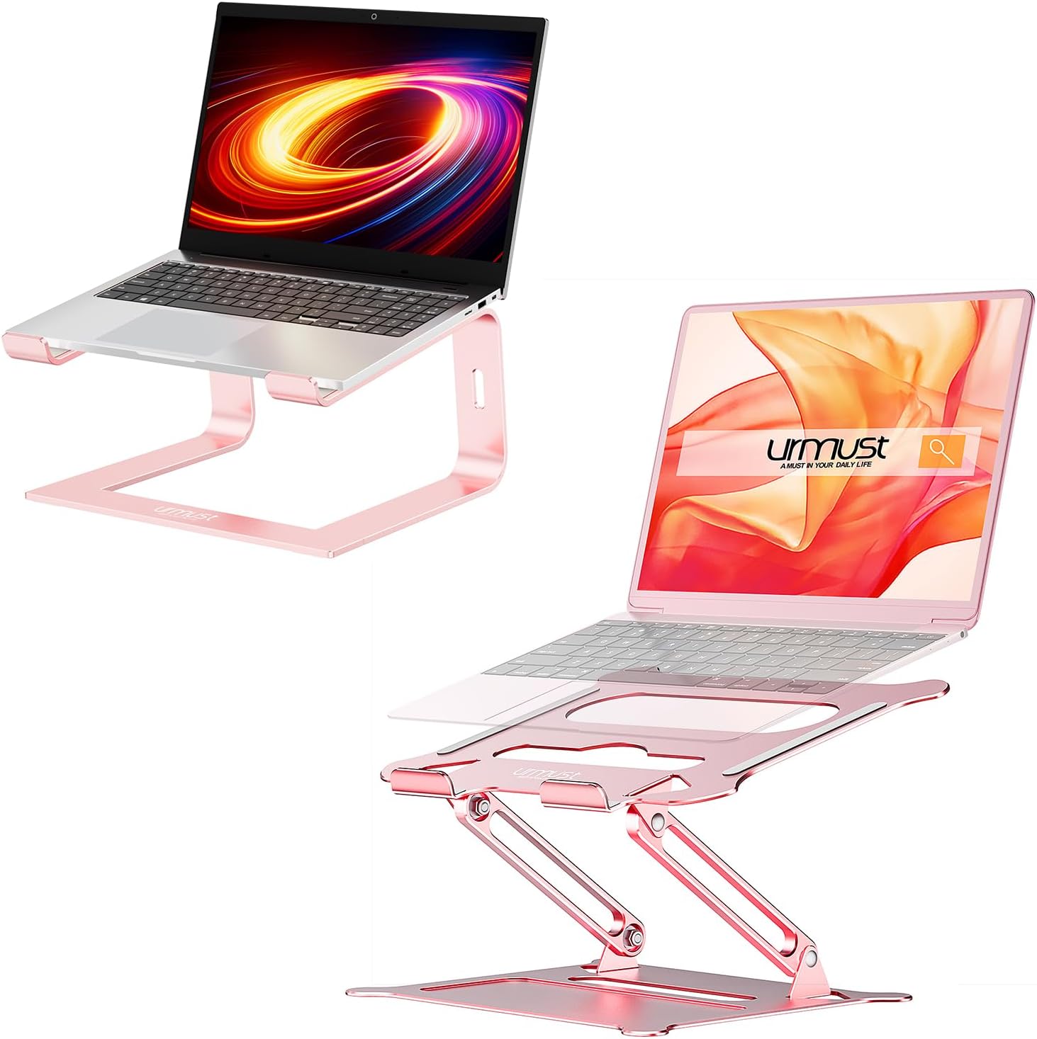 Amazon.com: Urmust Adjustable Laptop Riser Rose Gold + Detachable ...