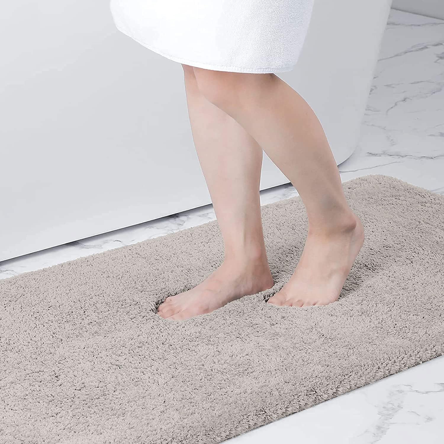smiry Microfiber Bath Mat 40 x 60 cm, Non-Slip Super Absorbent Bathroom ...