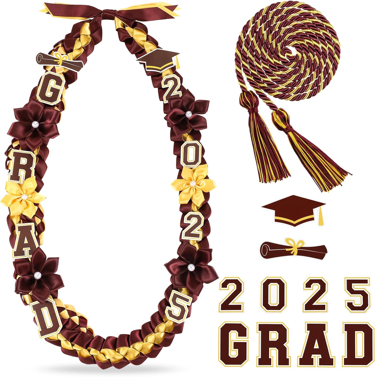 Amazon.com: Thiccywoov Graduation Ribbon Lei Class of 2025 Grad Lei Kit ...