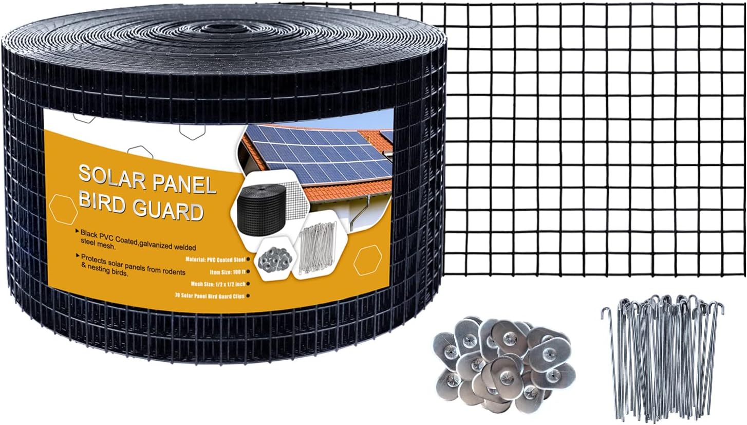 Amazon.com : VEVOR 8 inch x 100ft Solar Panel Bird Guard, Critter Guard ...
