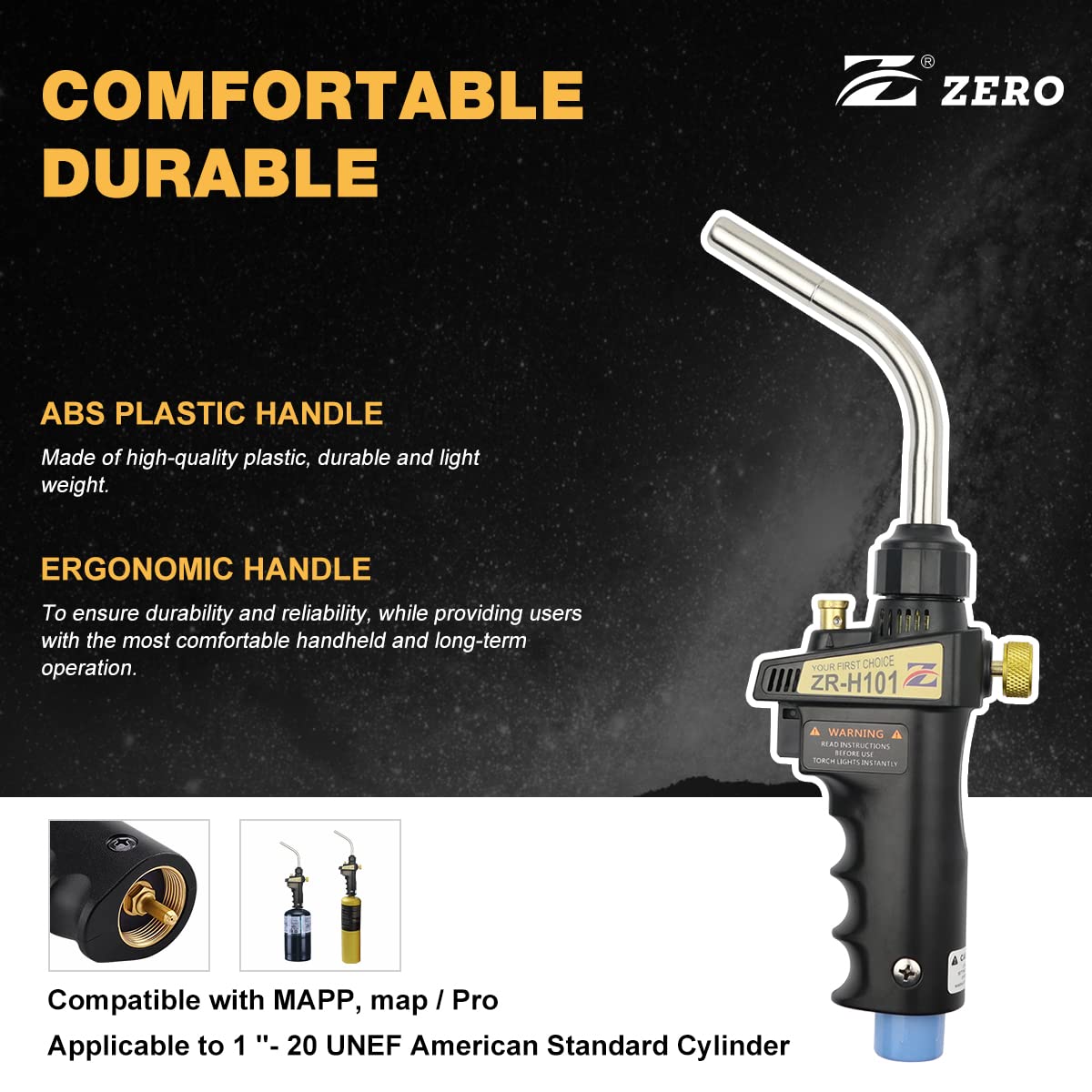 Snapklik.com : Zero ZR-H101 Trigger Start Propane Torch Head High ...