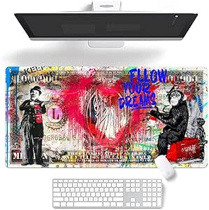 Amazon.com: JUST BREATHE Large Mouse Pad Cool for Man Boys, Graffiti ...
