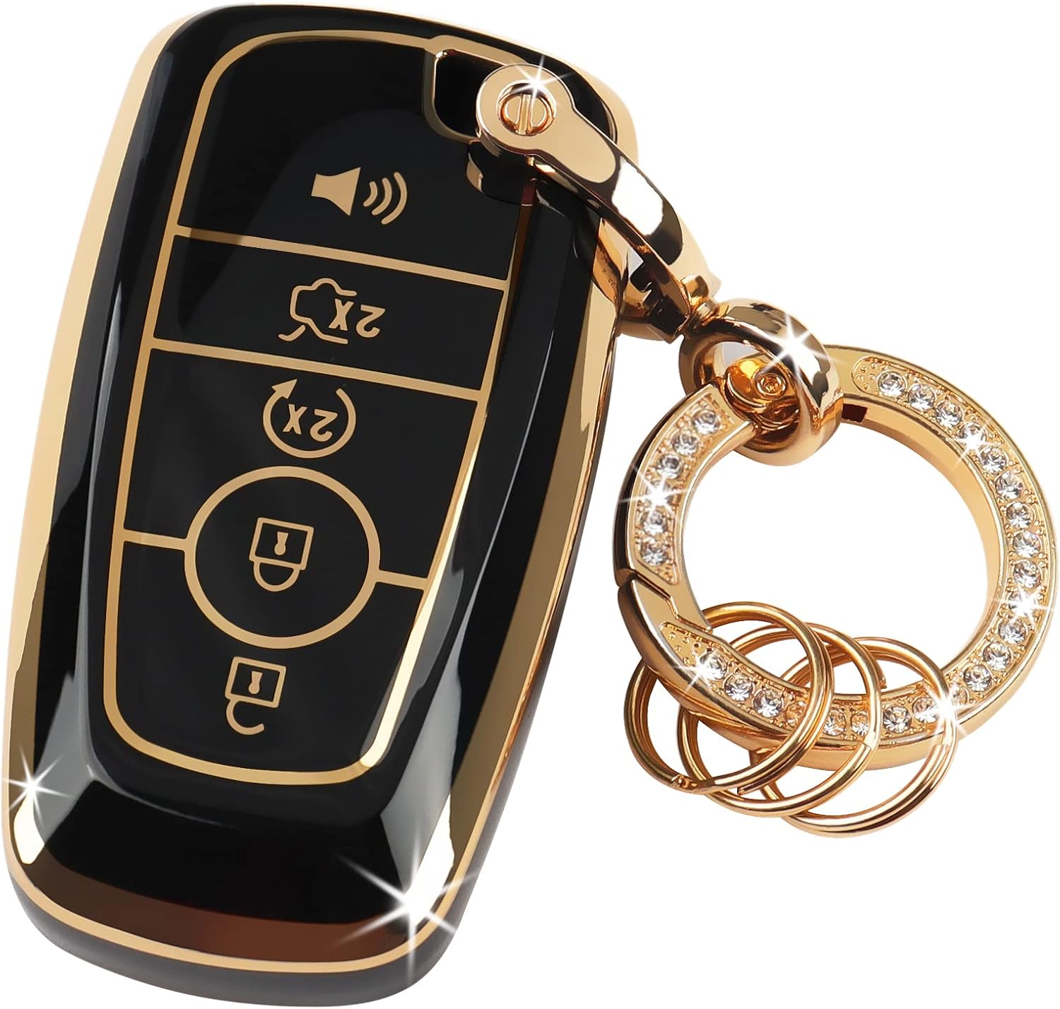 Amazon.com: Key Fob Cover for Ford with Bling Keychain, Key Case ...