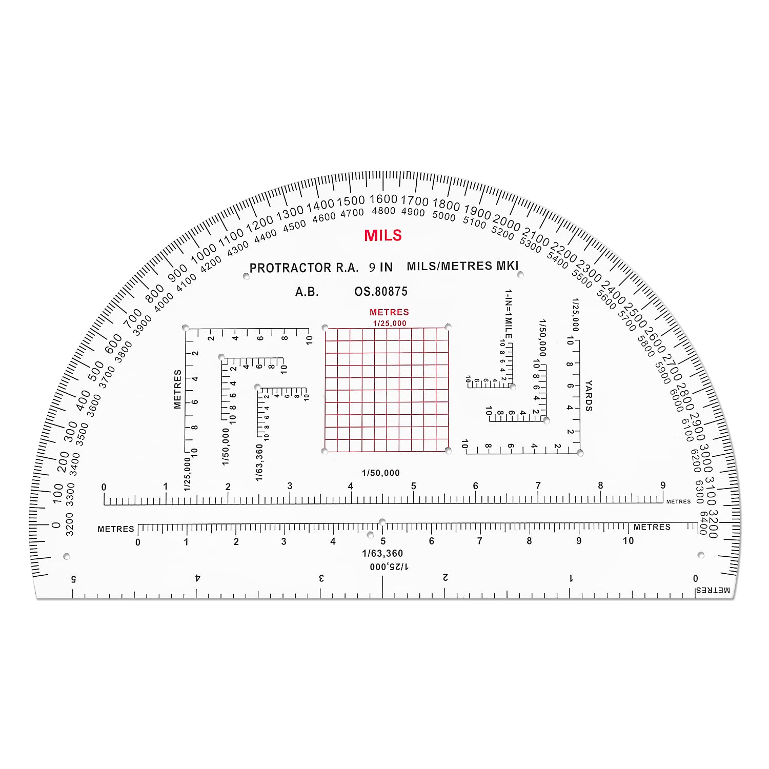 CYA Military Map Protractor for Land Navigation, Military Style UTM ...