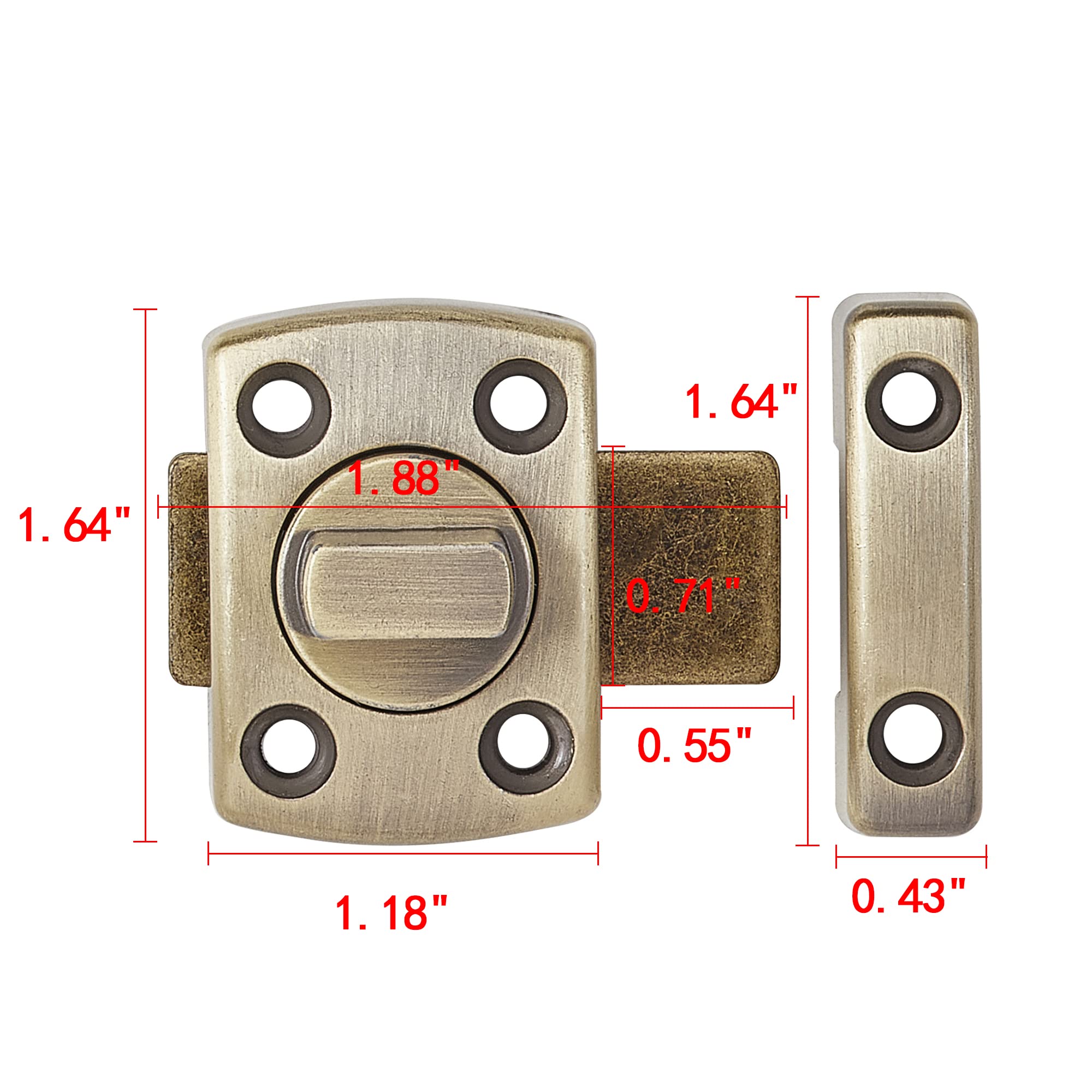 Snapklik.com : INIRET 2 Packs Rotate Bolt Latch Gate Latches Safety ...
