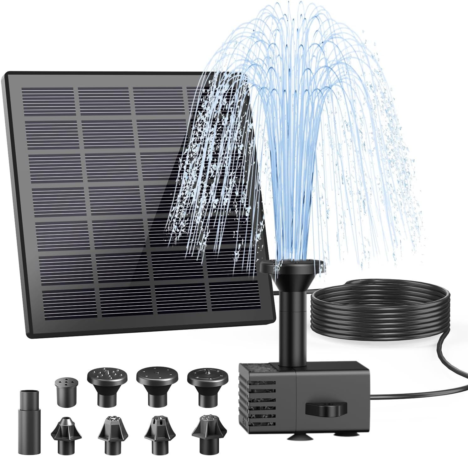 Amazon.com: ZOLOCHEL Solar Fountain Kit Upgraded Glass Panel,9.84 Power ...