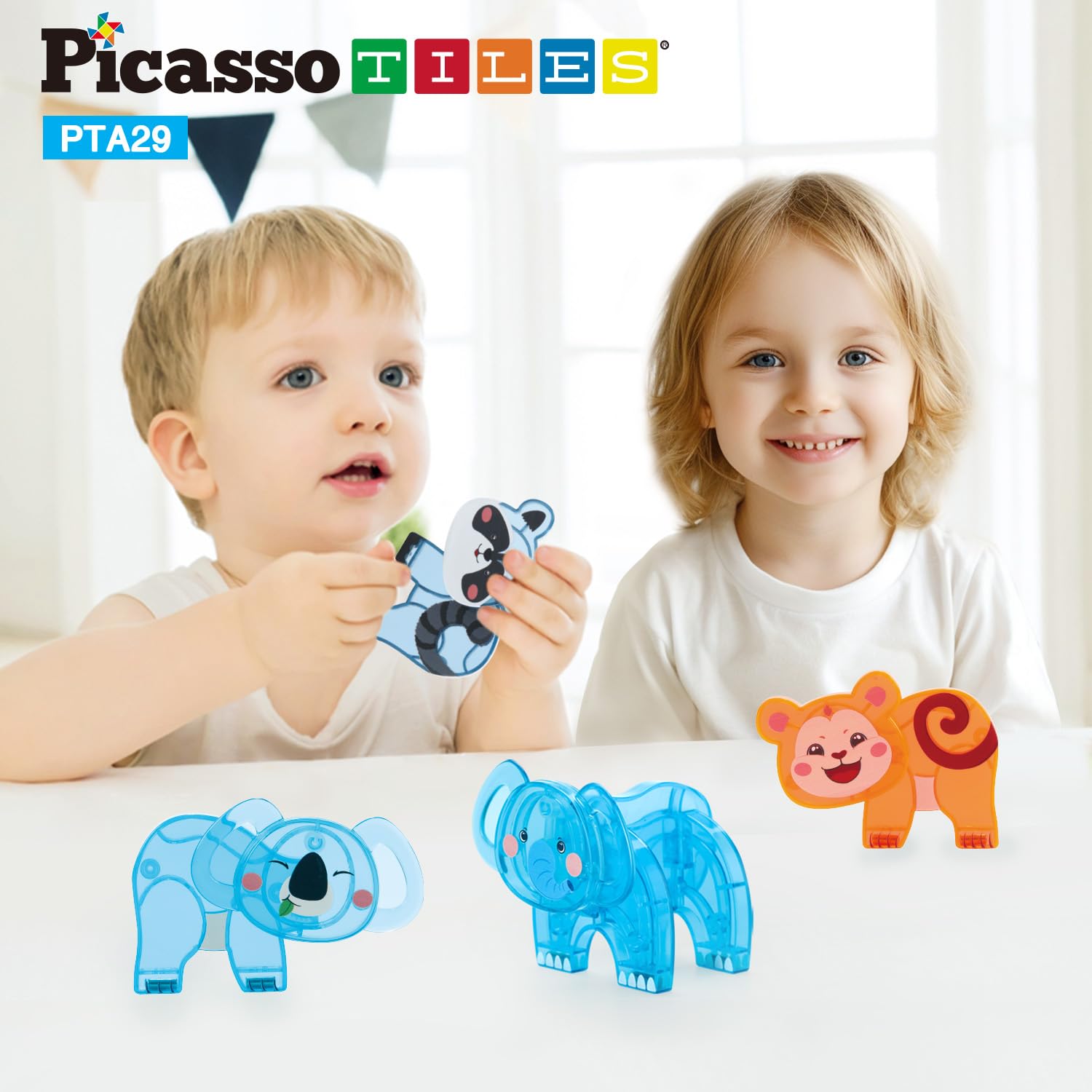 Snapklik.com : Magnet Tile Animal Friends Action Figure Playset Mix Or ...