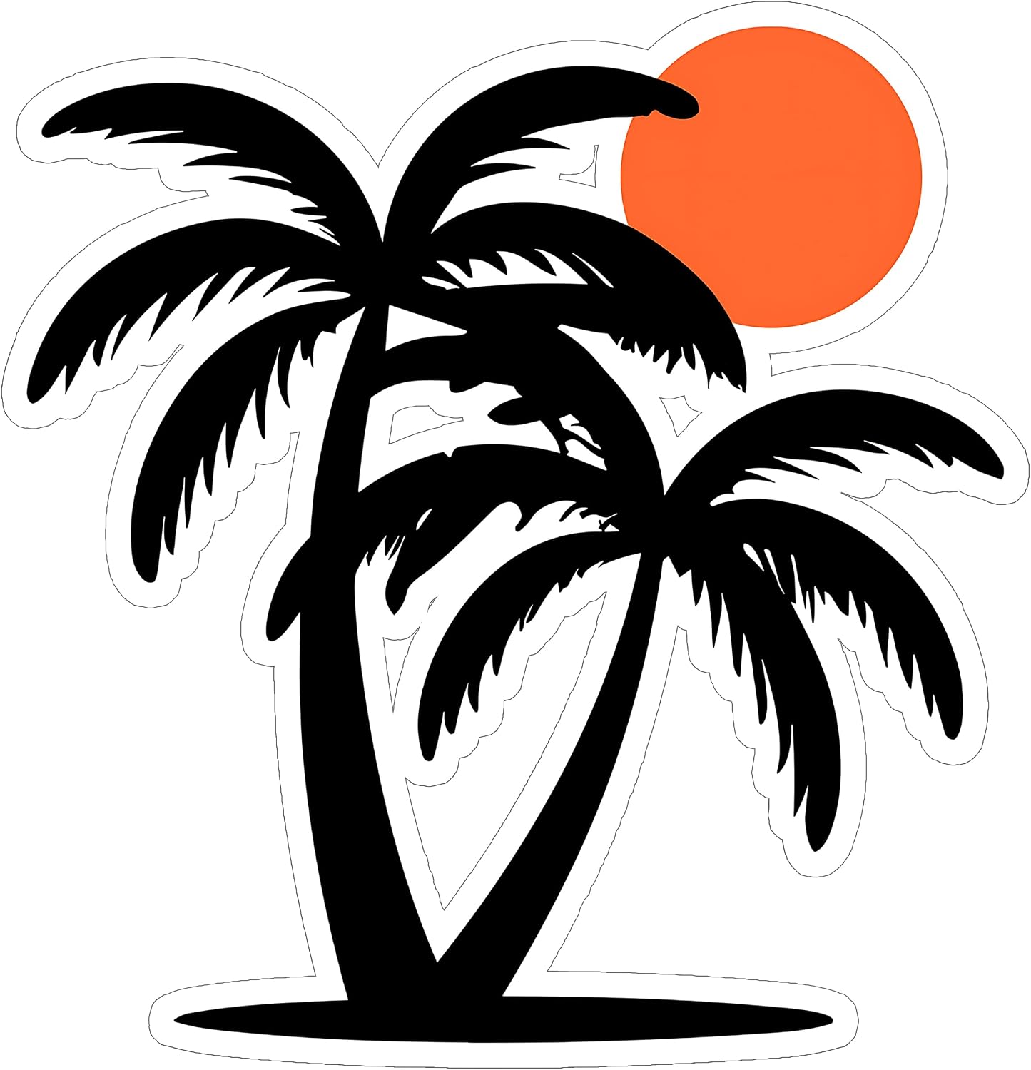 Amazon.com: Black Palm Tree Sticker 4 Inch Tropical Beach Vacation ...