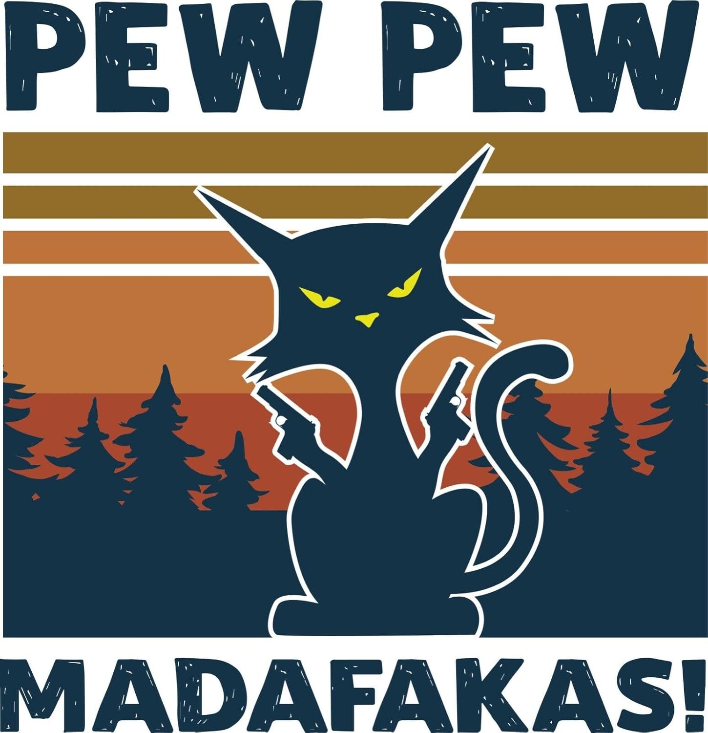 Amazon.com - 3" Funny Cat Sticker Pew Pew Guns Shoot Go Away Stupid ...