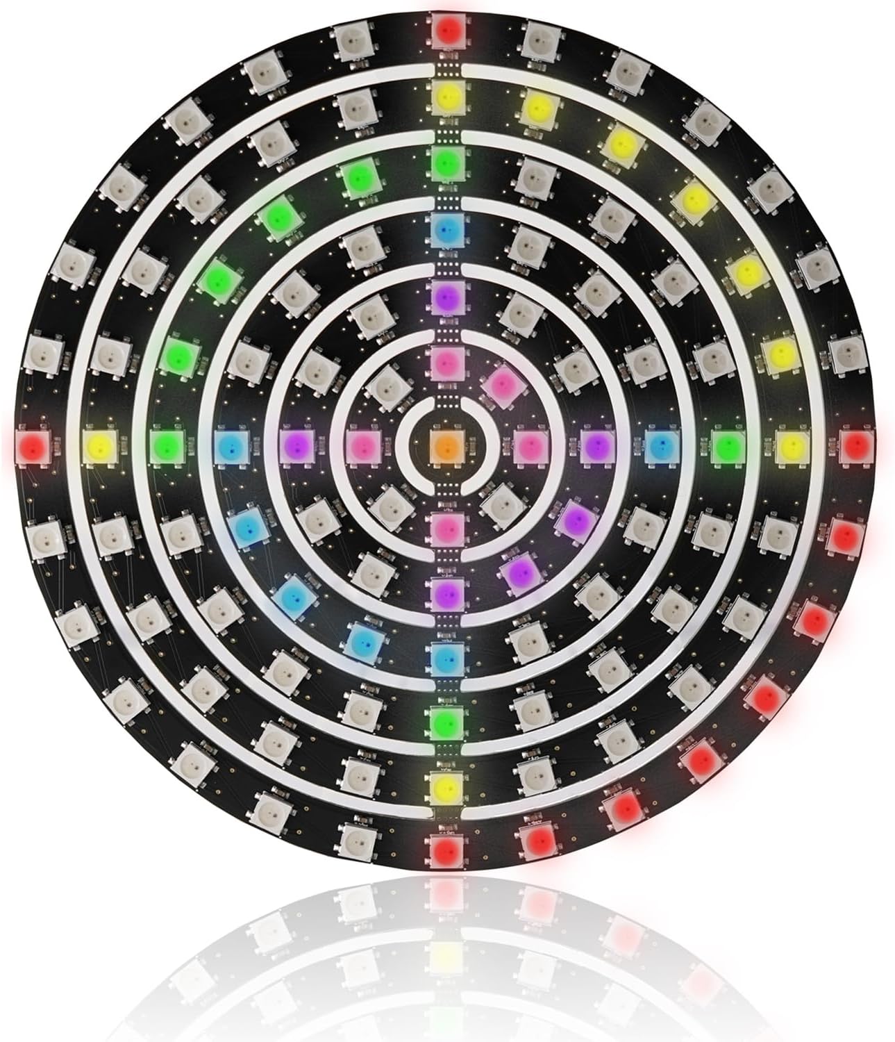 Treedix Led Ring Lights, 109 LEDs Seven Rings, RGB Full-Colour ...