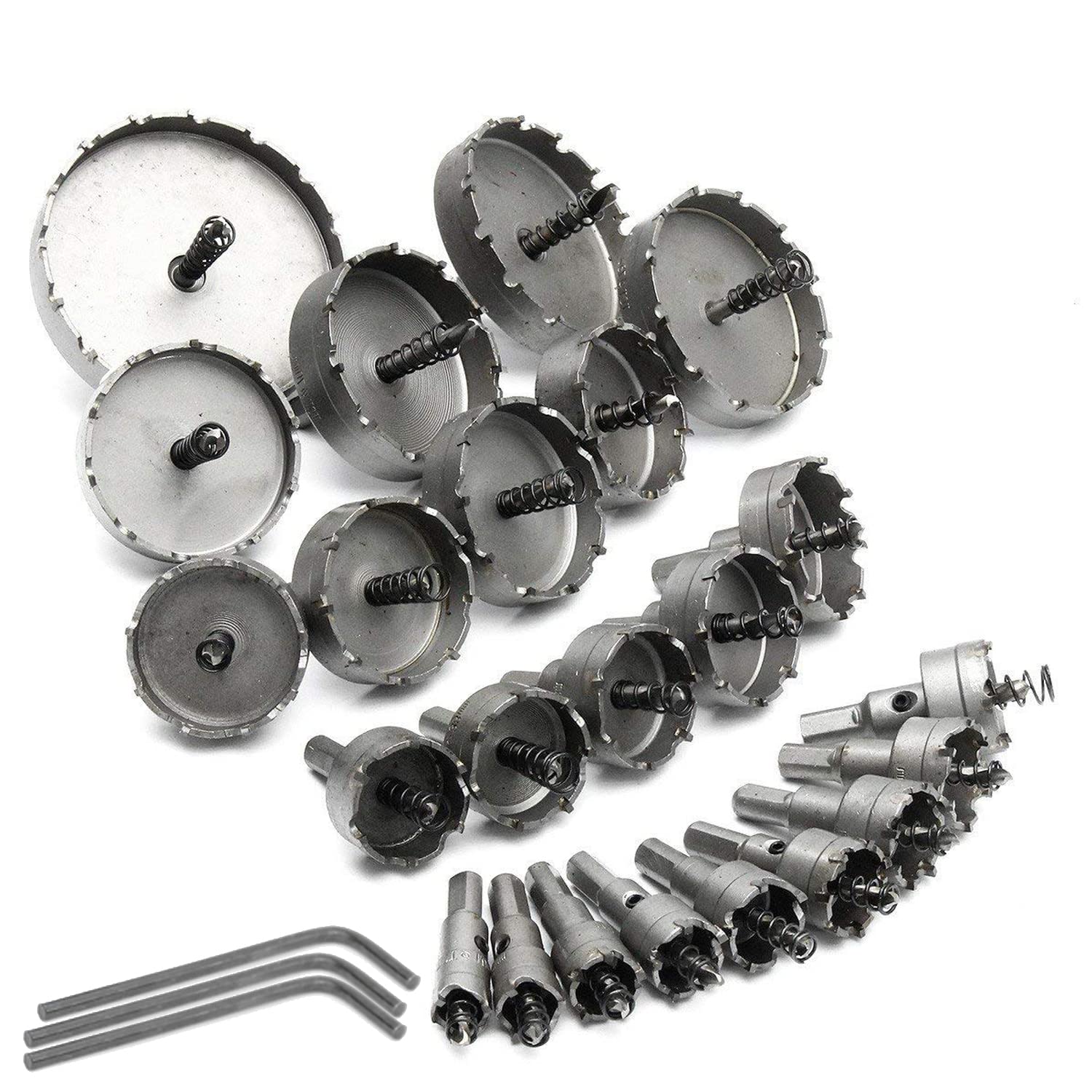 tonchean 23PCS Carbide Hole Saw Kit 5/8 to 4 Inch Cutting Diameter ...