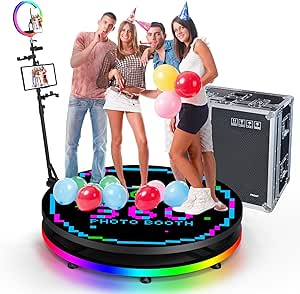 Amazon.com: 360 Photo Booth Machine for Parties 80CM RGB Ring Light Free Custom Logo 360 Video ...