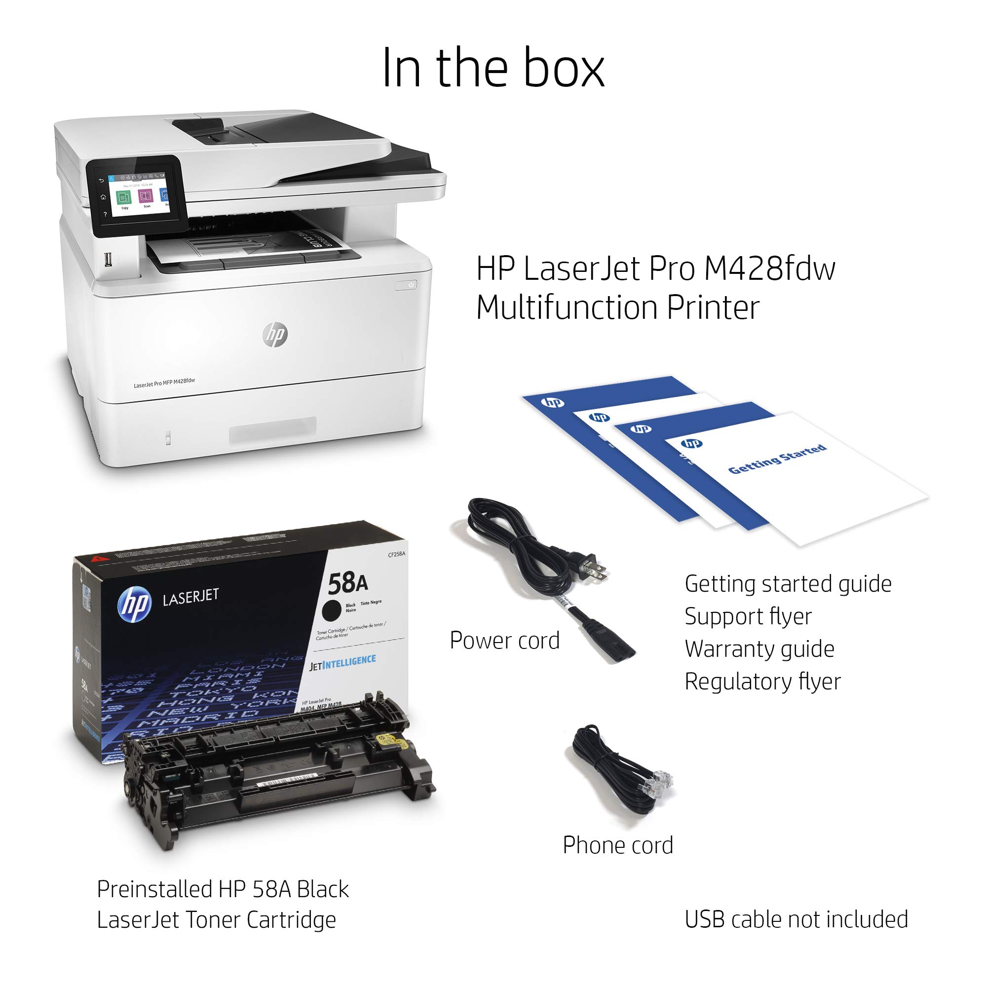 HP LaserJet Pro MFP M428fdw Wireless Monochrome All in One Printer With