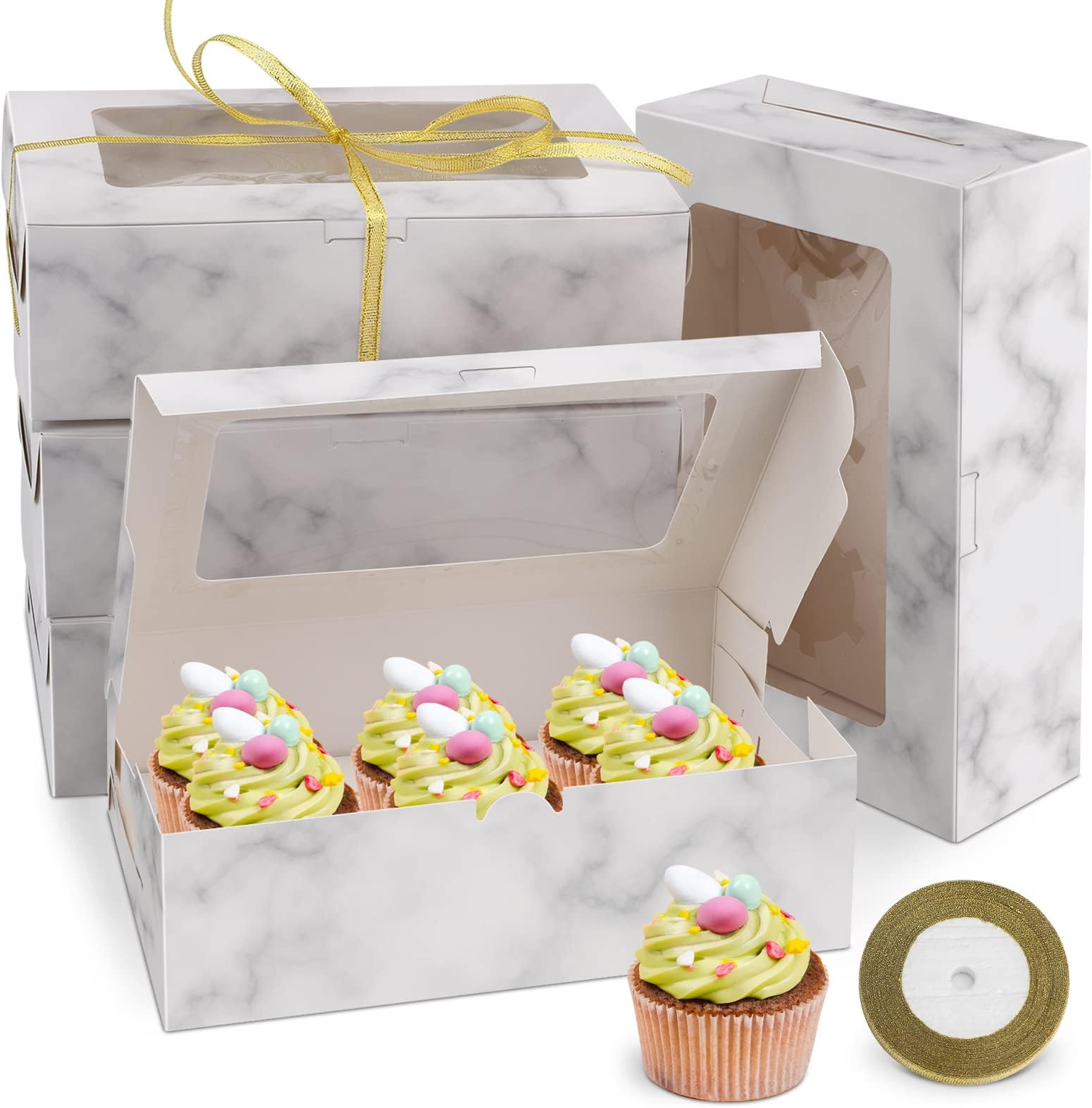 Cupcake Box 6 / 15 Pieces Biscuit Boxes Cardboard Packaging Gift Box ...