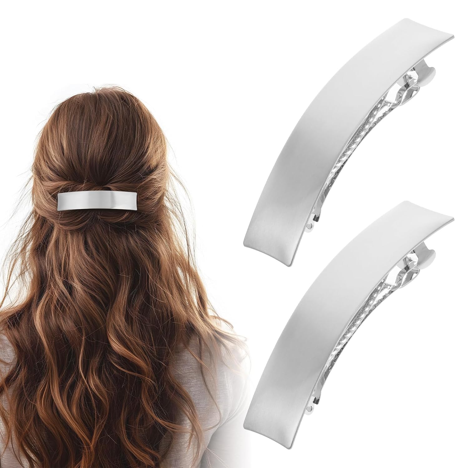 Silver Barrette Hair Clip