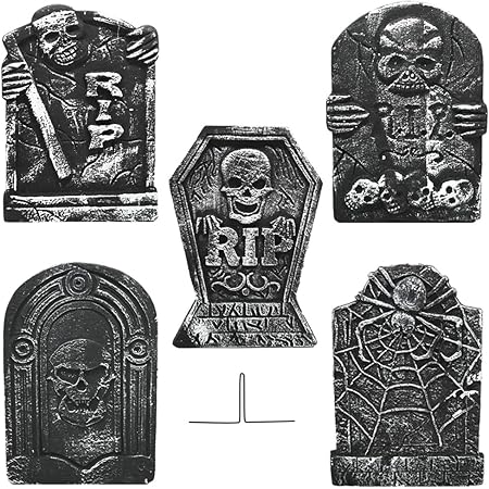 Amazon.com : GameXcel 3 Pack Halloween Decorations Foam Tombstones ...