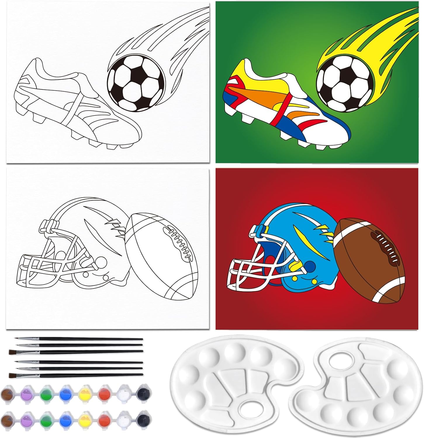 Amazon.com: WEBEEDY 2 Pack Canvas Painting Kit, Pre Drawn Canvas to Paint 8x10 inch for Adults ...