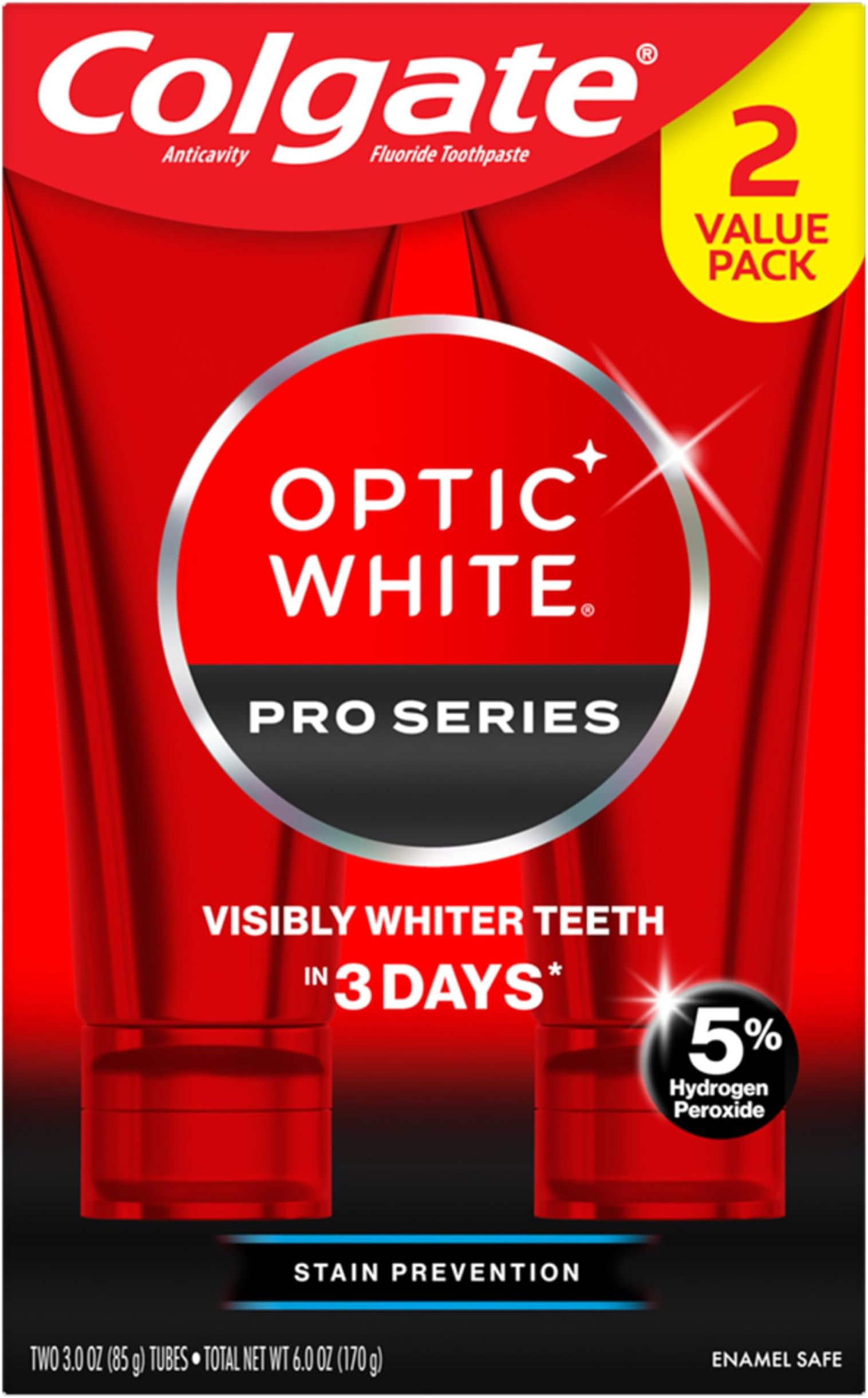 Amazon.com : Colgate Optic White Pro Series Whitening Toothpaste with 5 ...