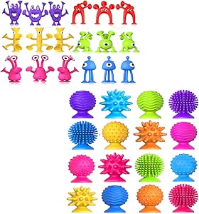 Amazon.com: 16 Pack Textured Suction Toys and 18 Pack Alien Suction ...