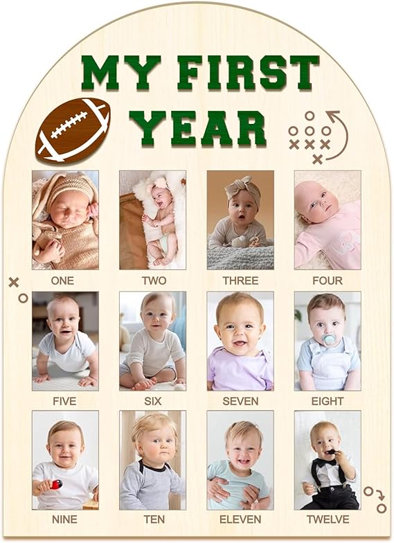 Amazon.com: My First Year Photo Board - Baby's First Year Photo Frame ...