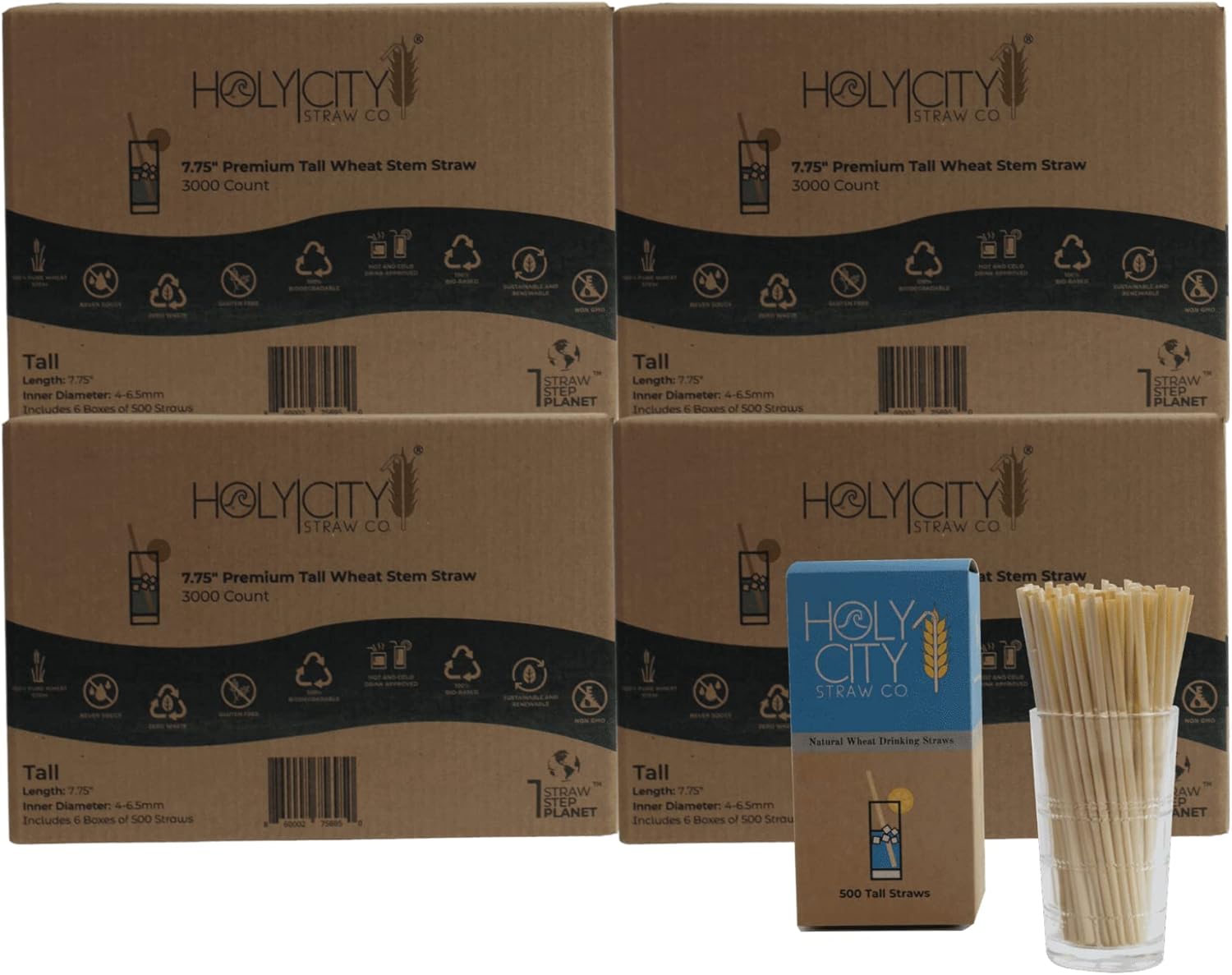 Amazon.com: Holy City Straw Co. Premium Tall Wheat Stem Straws ...
