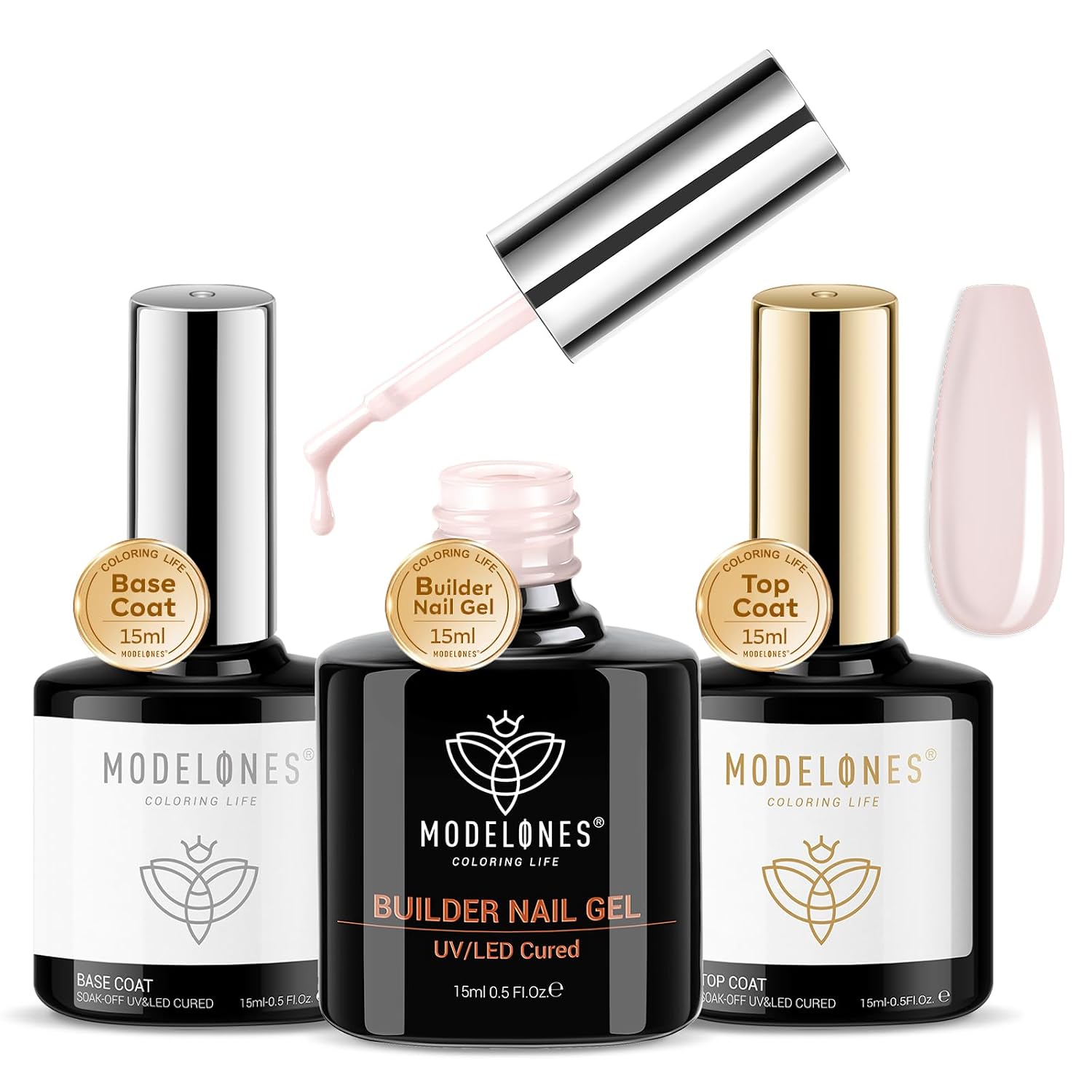 Amazon.com : modelones Builder Nail Gel with Gel Base and Top Coat ...