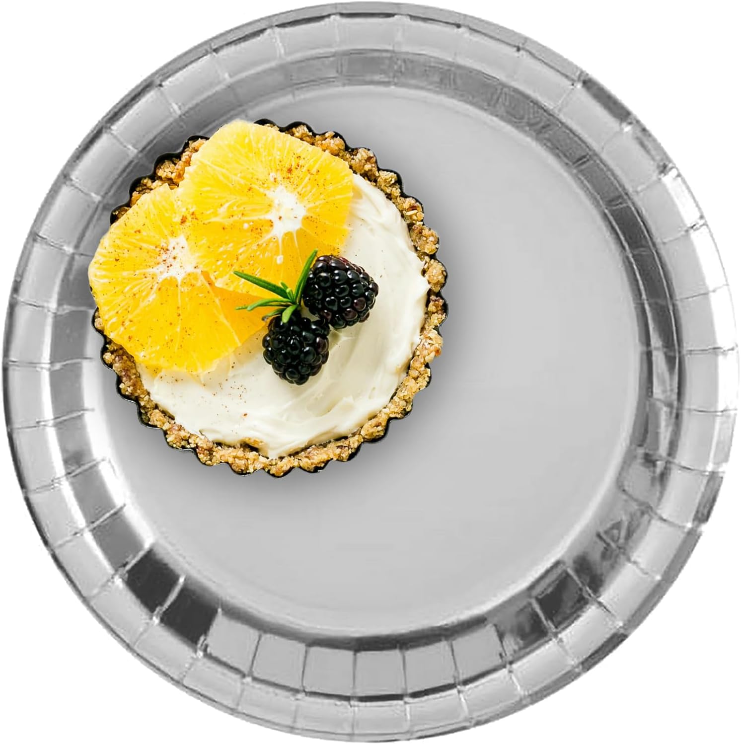 Amazon.com: Amscan Vibrant Round Silver Plastic Plates - 10" (Pack of ...