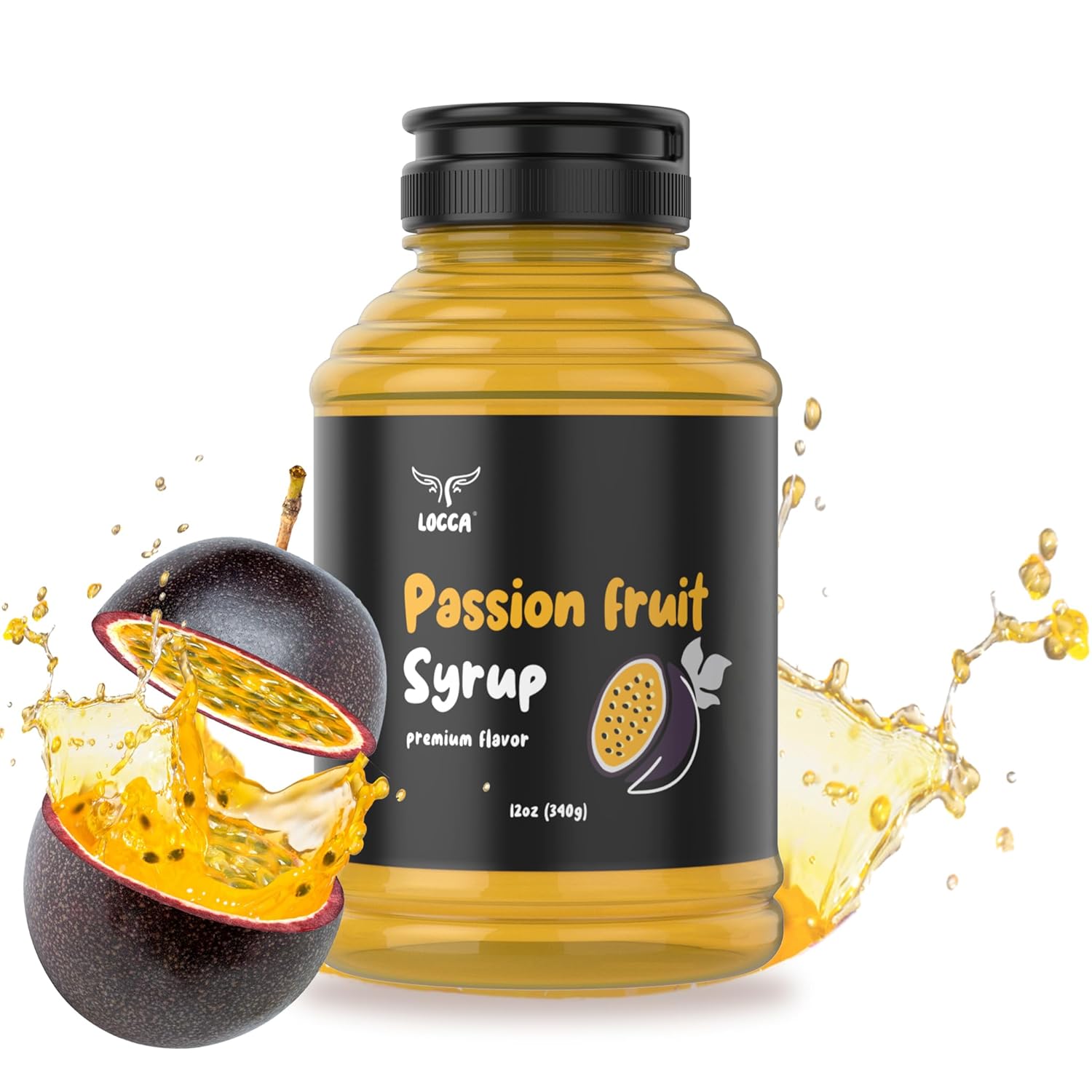 Amazon.com: Locca Passion Fruit Syrup 12oz - Premium Coffee Syrup ...